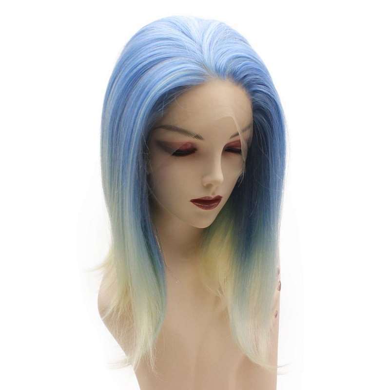 Light Blue Bob Wig with Blonde Tip | Iwonawig