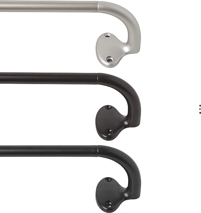 Room Darkening Blackout Curtain Rod ZYRW Wrap Around Curtain Rod black