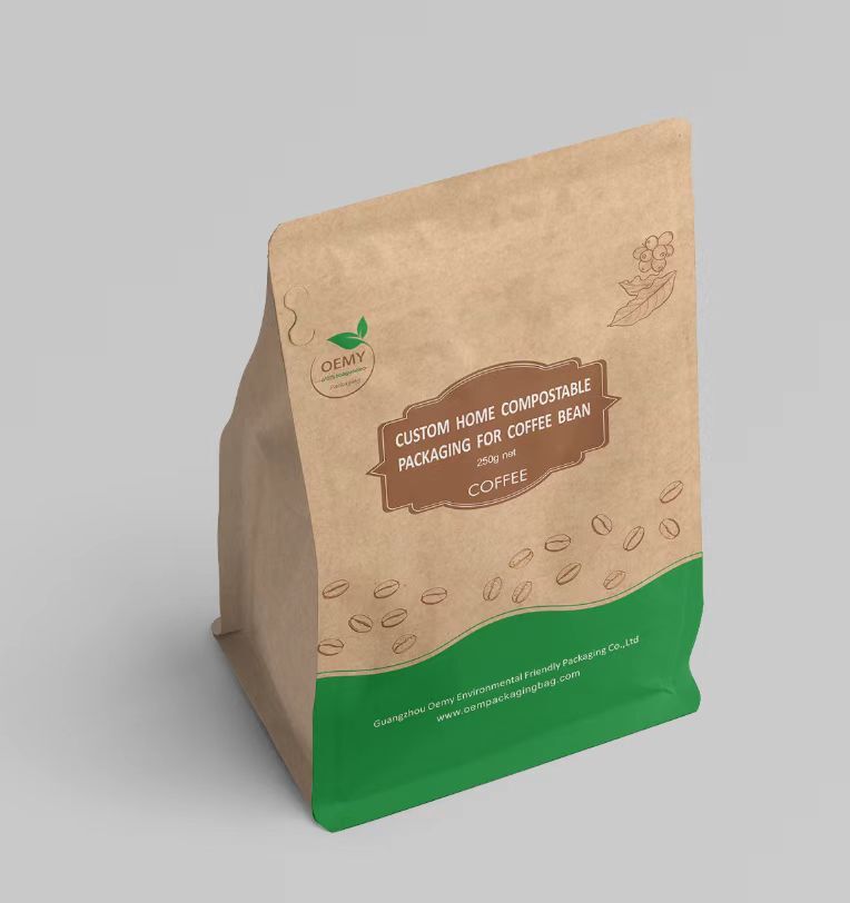 Custom 250g Biodegradable Coffee Bags with Degassing Valve | Eco ...