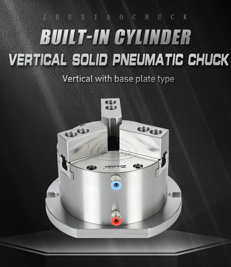 ZHUXIAO Solid 6/8/10 inch Vertical pneumatic chuck solid 3 Jaw air ...