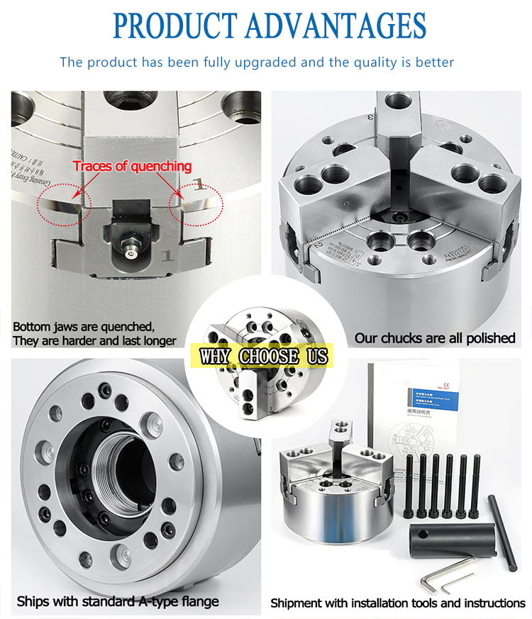 6 inch Hollow Hydraulic Lathe Chuck 3 jaw for CNC Mechanical lathes oil ...