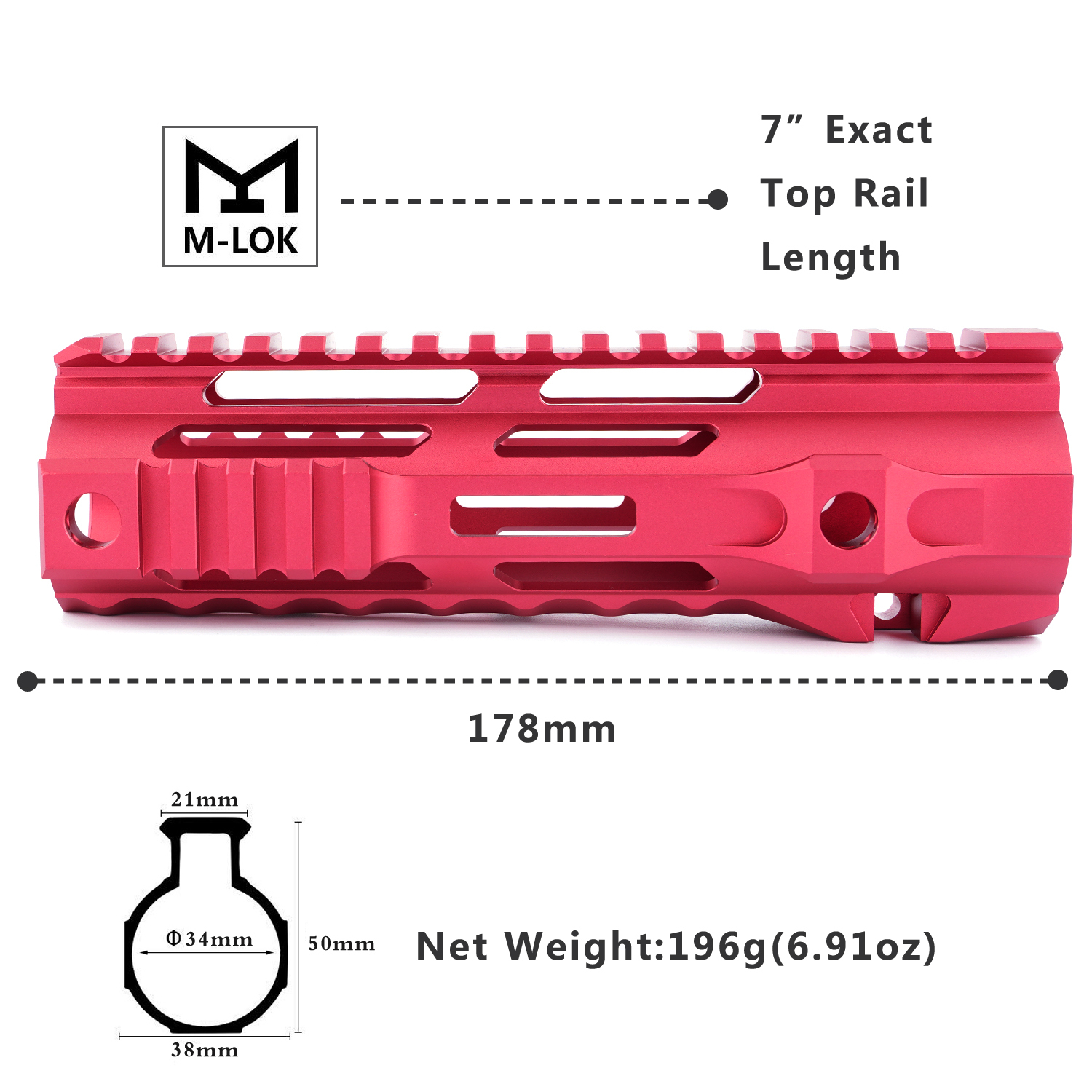 7 inch handguard m4 m16 ar 15 handguard mlok airsoft handguard rail ...
