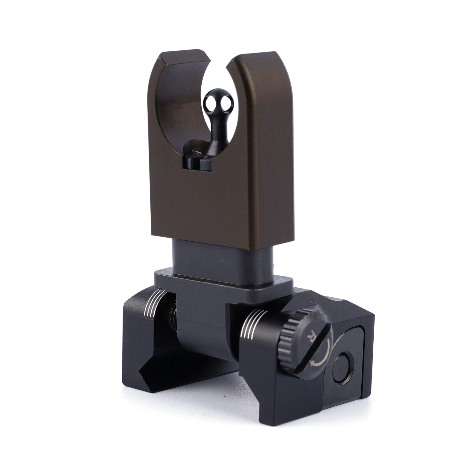 FDE Tactical Aluminum Front and Rear Sight Mounts Set Flip Up Sights ...