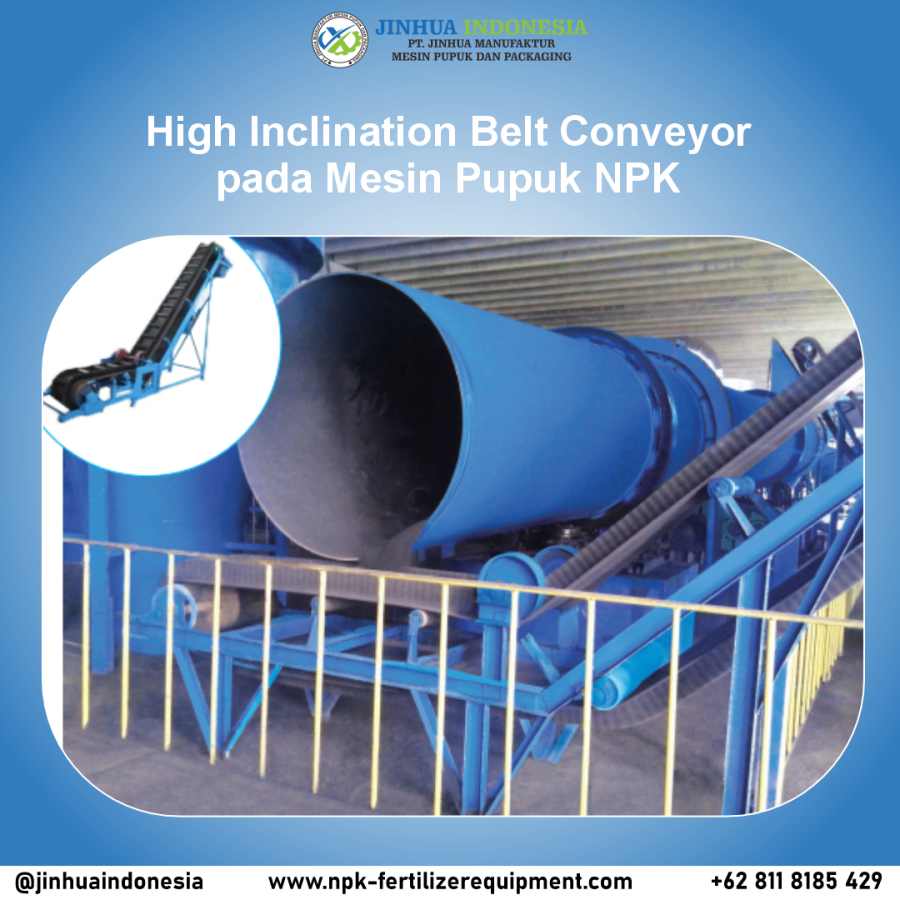 High Inclination Belt Conveyor pada Mesin Pupuk NPK