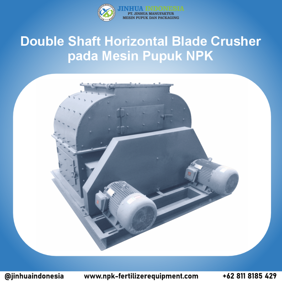 Double-Shaft Horizontal Blade Crusher pada Mesin Pupuk NPK