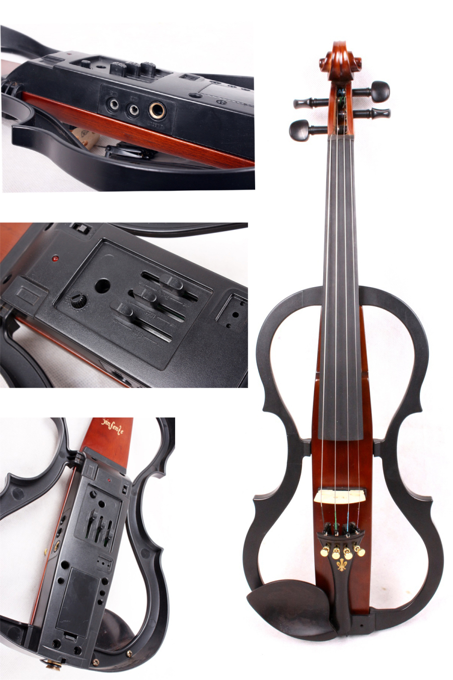 4/4 Full Size Violin Yinfente 4/4 Electric Violin - Metallic Yellow ...