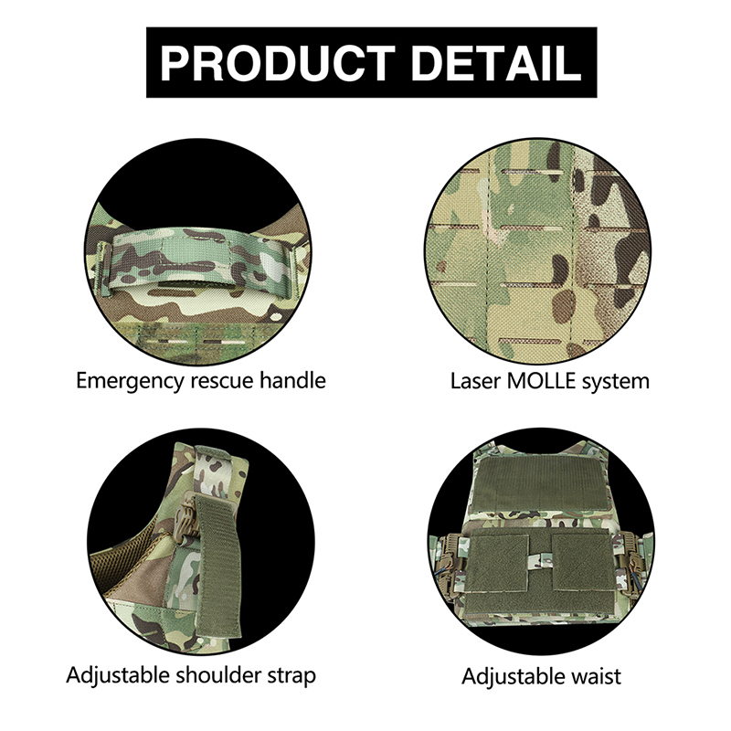 Custom wholesale Tactical Quick Release Vest for Men Fully Adjustable Plate Carriers Vest with ...
