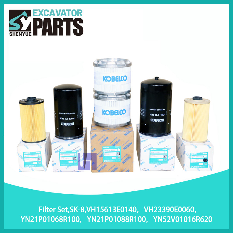 OEM Genuine High-Quality Kobelco Excavator Filter Set SK-8:VH15613E0140 ...