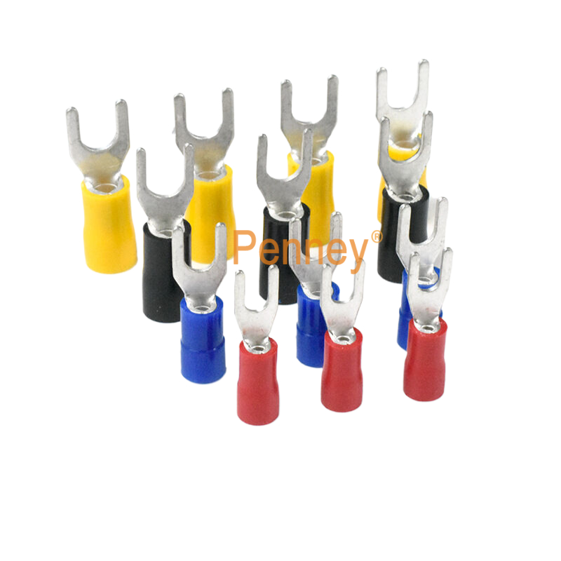 OEM Cold pressed fork terminal PVC pre-insulated sheath U type Y type ...