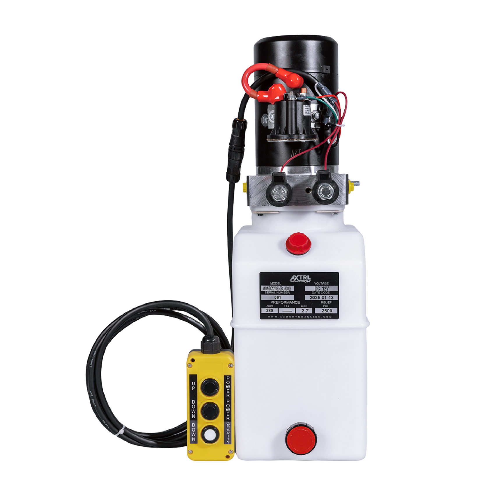 "AXON-DC12V-8L-DBL-003", Double Acting 12V DC 8L Reservoir With 3 ...