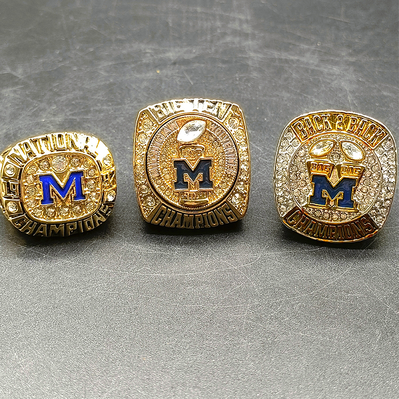 3 pcs box 1997-2021-2022 Michigan Wolverines Championshio rings