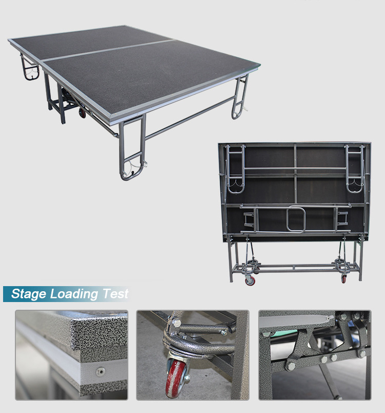 8'x4' Heavy Duty Platform Portable Height Adjustable Foldable Stage