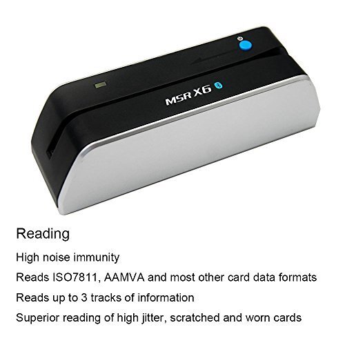 Deftun Bluetooth MSR-X6(BT) MSRX6BT Magnetic Stripe Card Reader Writer ...