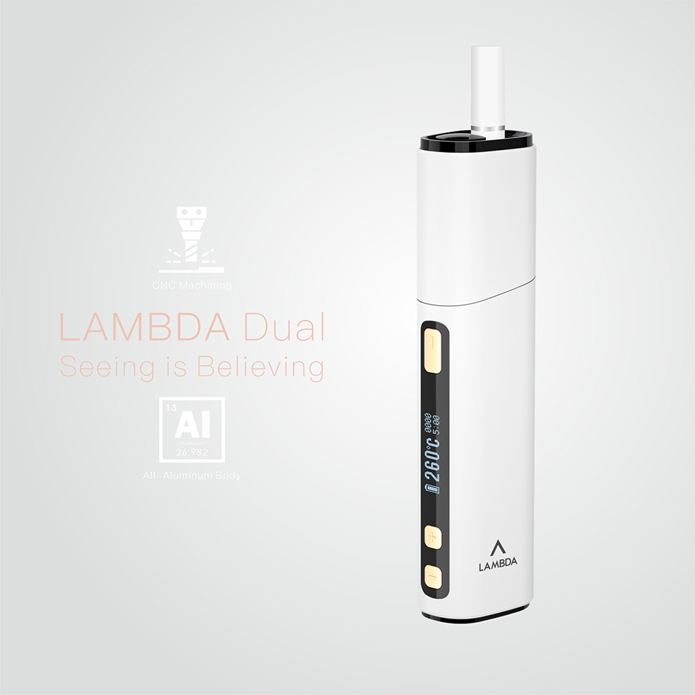 (Heating Blade Version) Newest LAMBDA Dual Heat Not Burn Device with OLED Display, Compatible ...