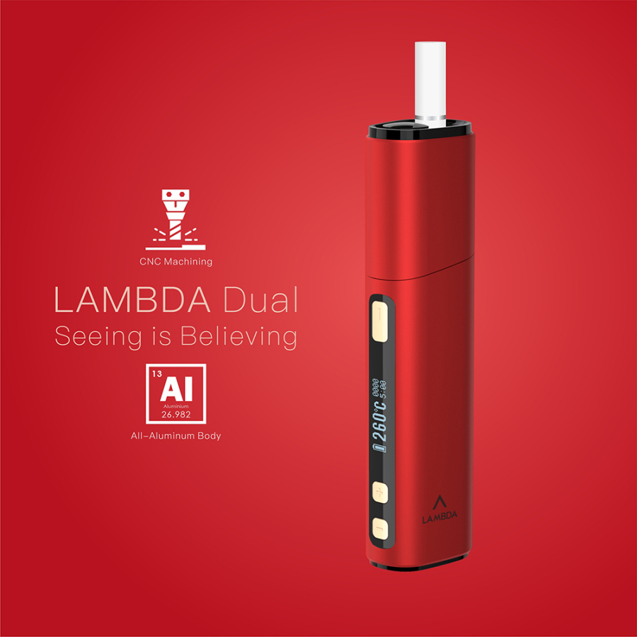 (Heating Blade Version) Newest LAMBDA Dual Heat Not Burn Device with OLED Display, Compatible ...
