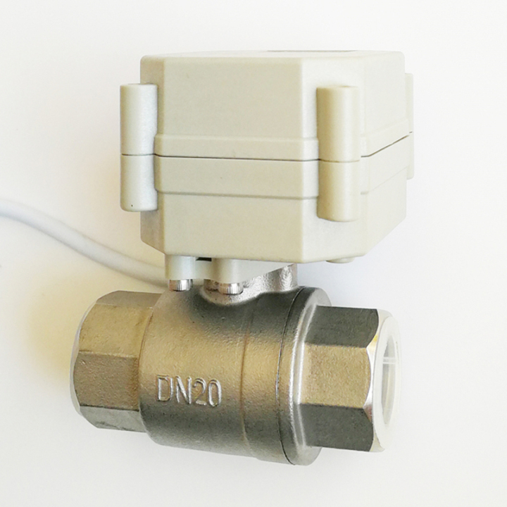 DN20 electric operated valve, DC12V/DC24V Electric motor valve actuator ...