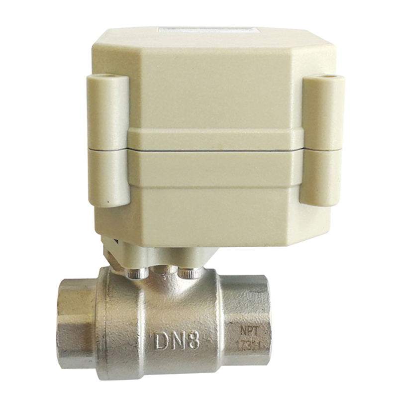 DN8 TF Electric motorized water valve , DC12V electric motor control valve