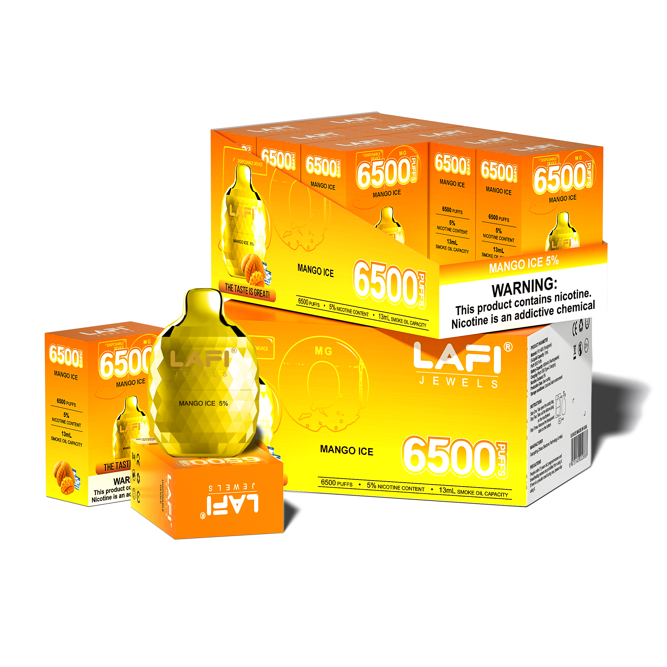 LAFI JEWEL 6500 PUFFS Cigarettes Puff 500mAh Battery 13ml 5% NICONTINE ...