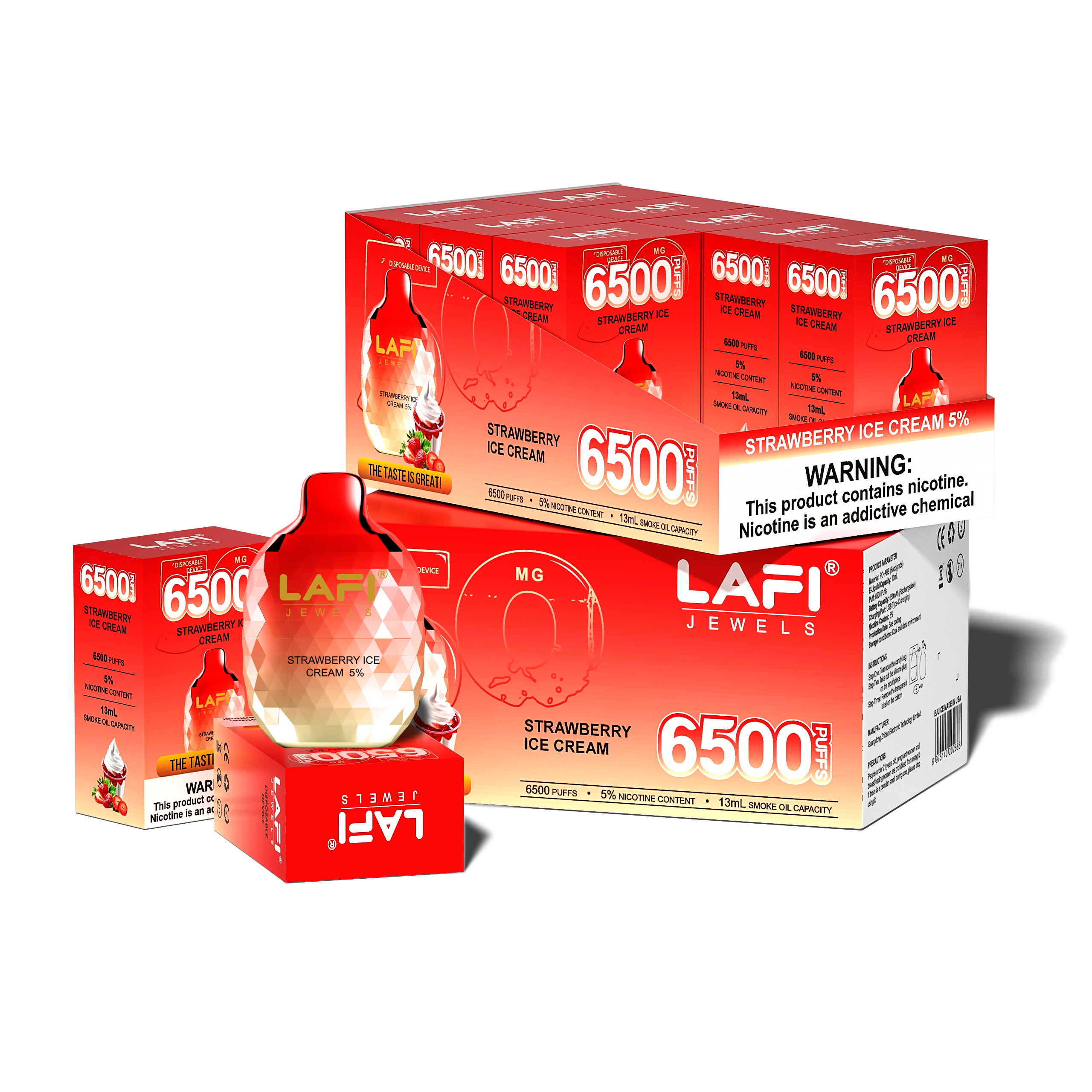 LAFI JEWEL 6500 PUFFS Cigarettes Puff 500mAh Battery 13ml 5% NICONTINE ...