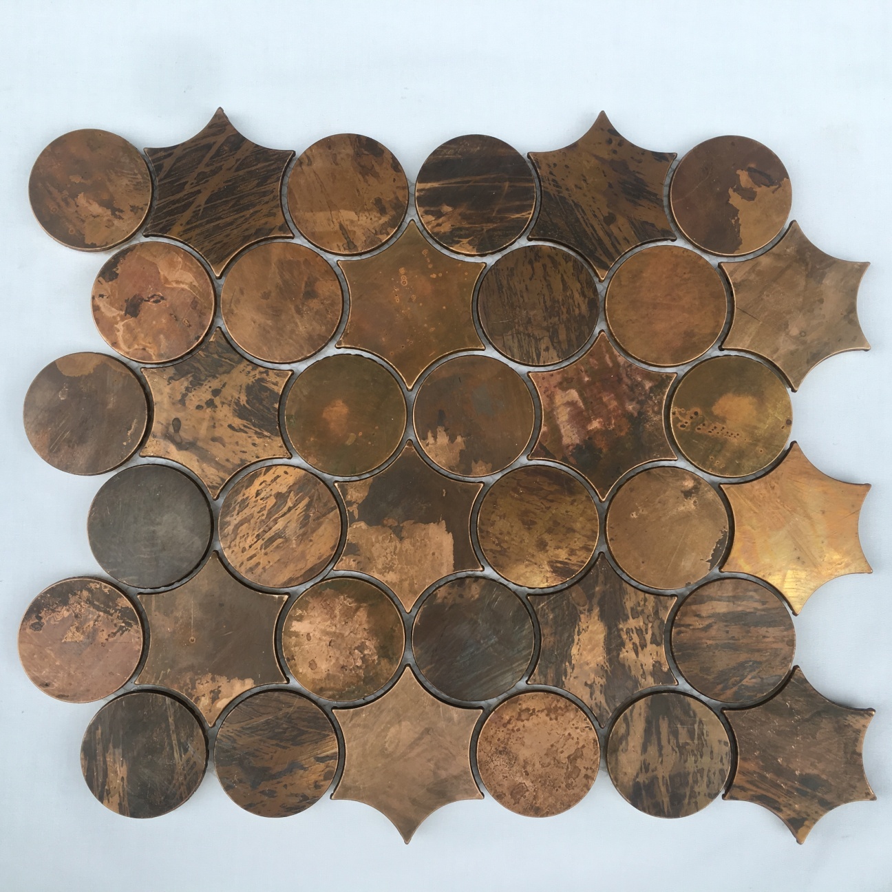 Penny Round Pattern Copper Mosaics