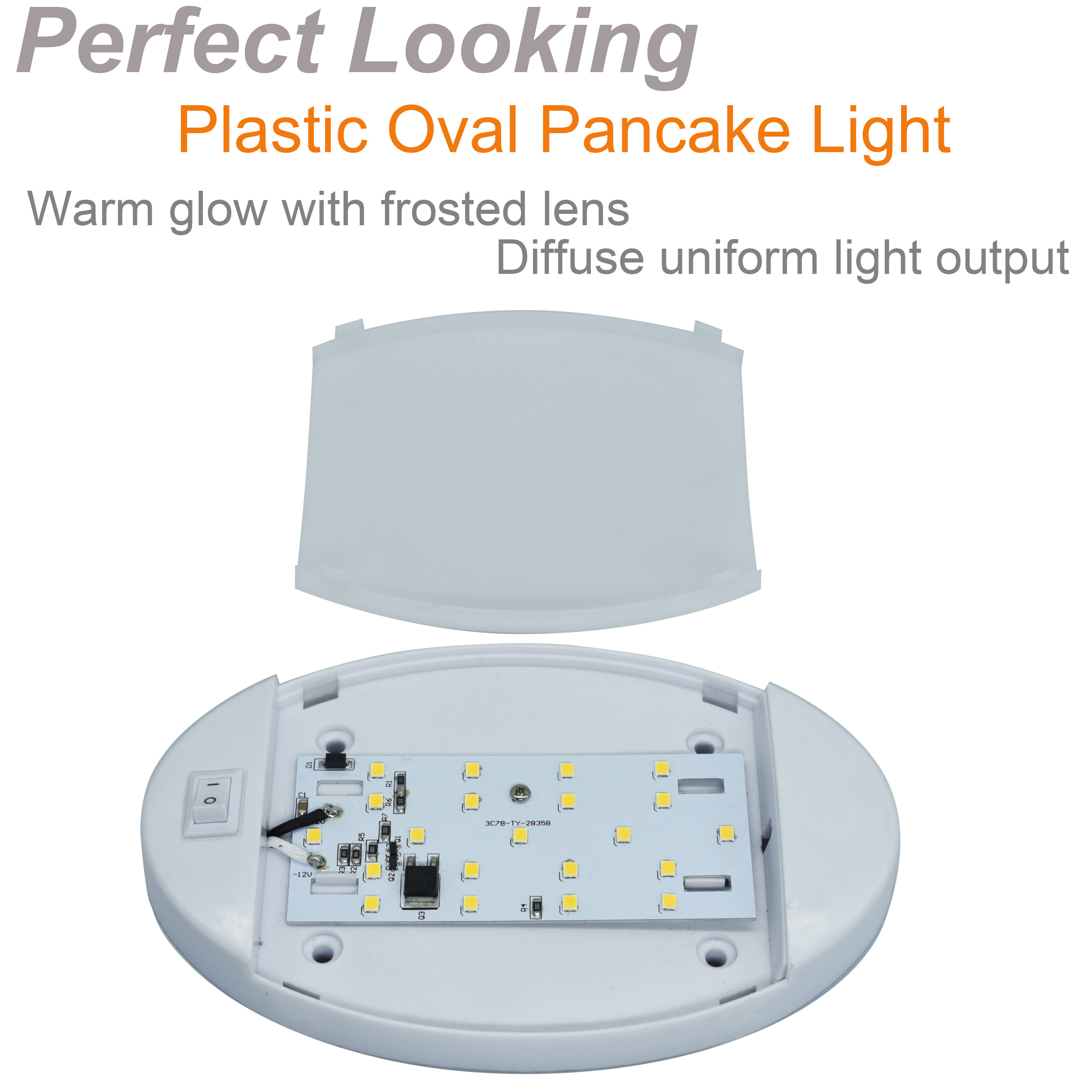 Facon New Version RV Ceiling Dome Interior Light Oval Pancake Light ...