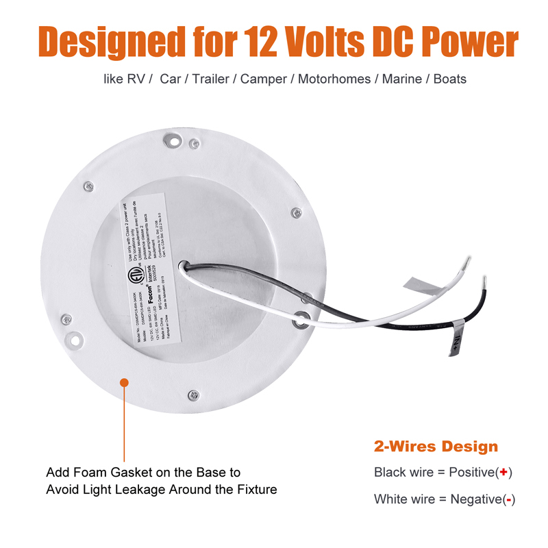 Facon 5Inch LED RV Panel Light Surface Mount 12V DC Interior Light with ...