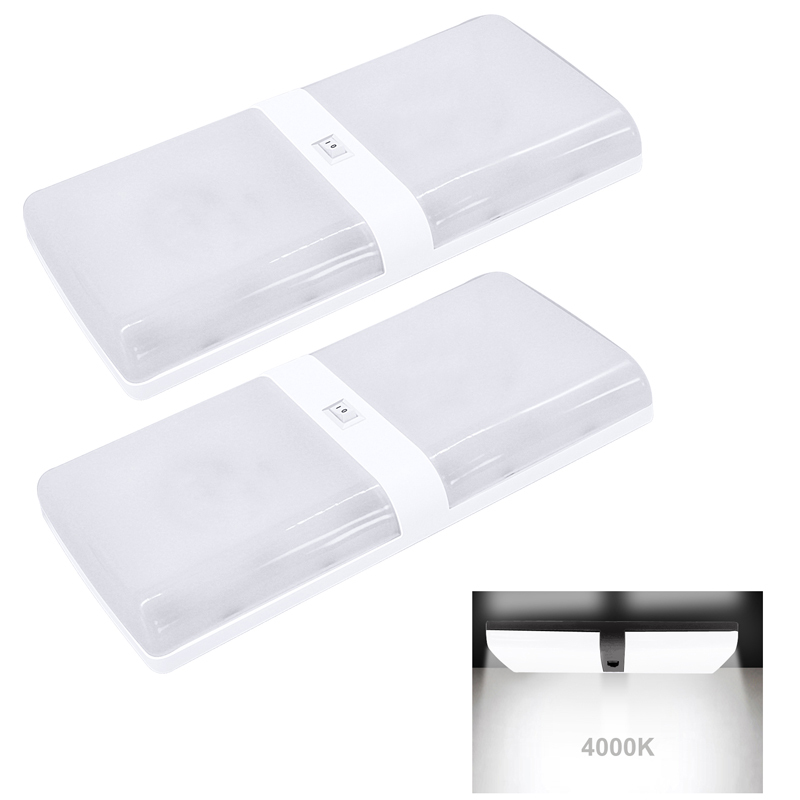 Facon Dimmable Square LED RV Pancake Light 12V 6W 470Lumens with Switch ...