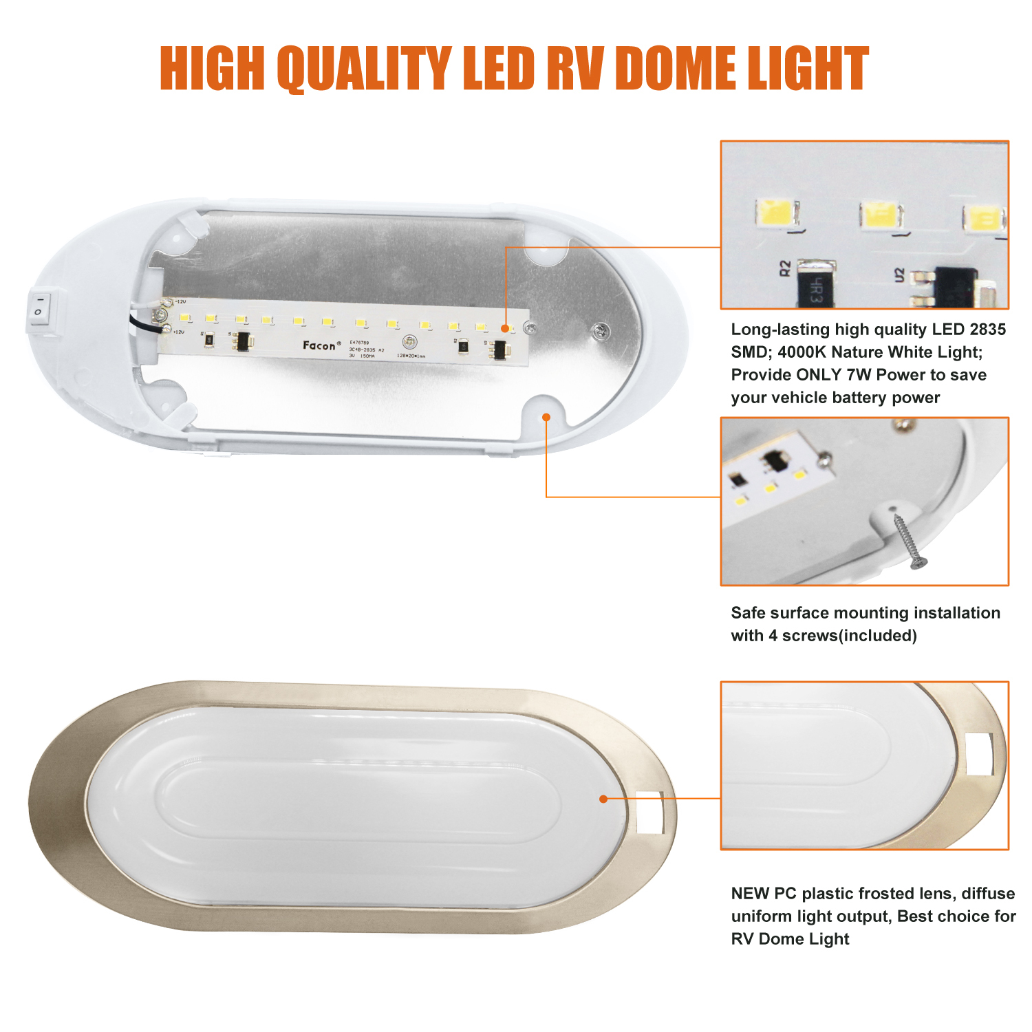 Facon RV LED lights, RV Interior Lights, RV Exterior Lights, RV Heater Pads