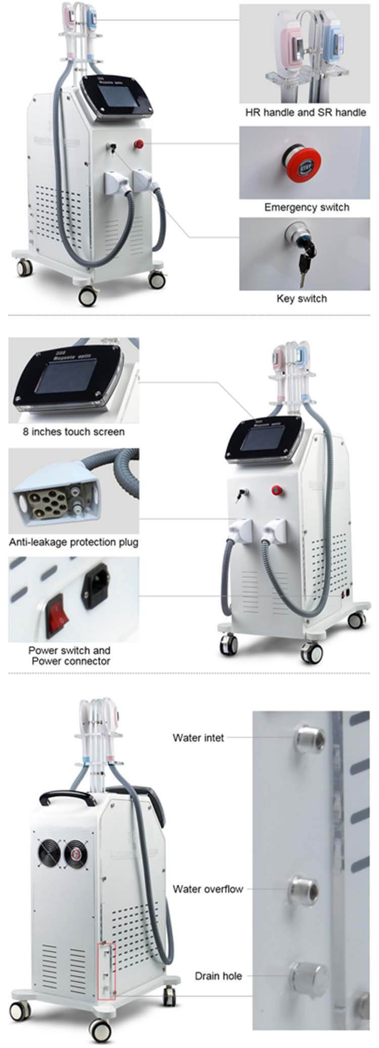 Professional Manufacturer Double Handle for IPL Hair Removal and Skin ...