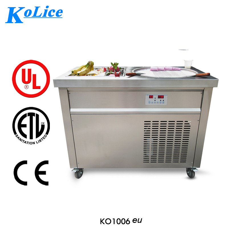 Single round pan+6 precooling tank fried ice cream roll machine with ...