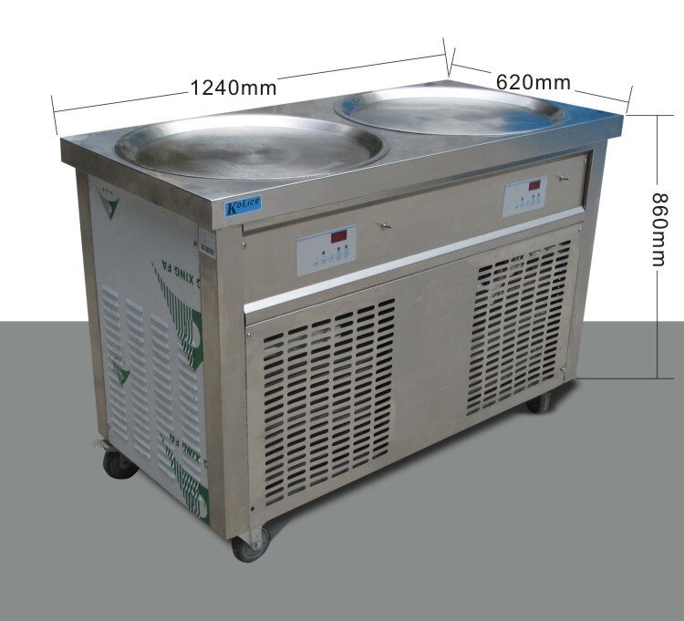 ETL double round 55cm pan fry fried roll ice cream roll machine with ...