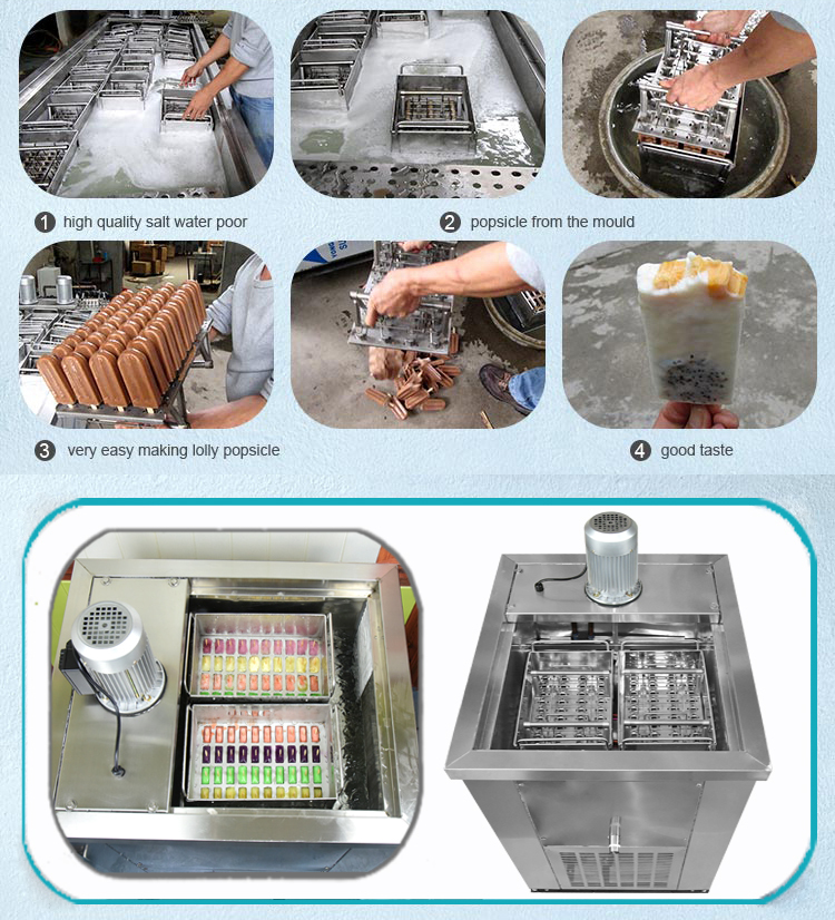 Two mold ice popsicle machine ice lollipop machine ice lolly making machine