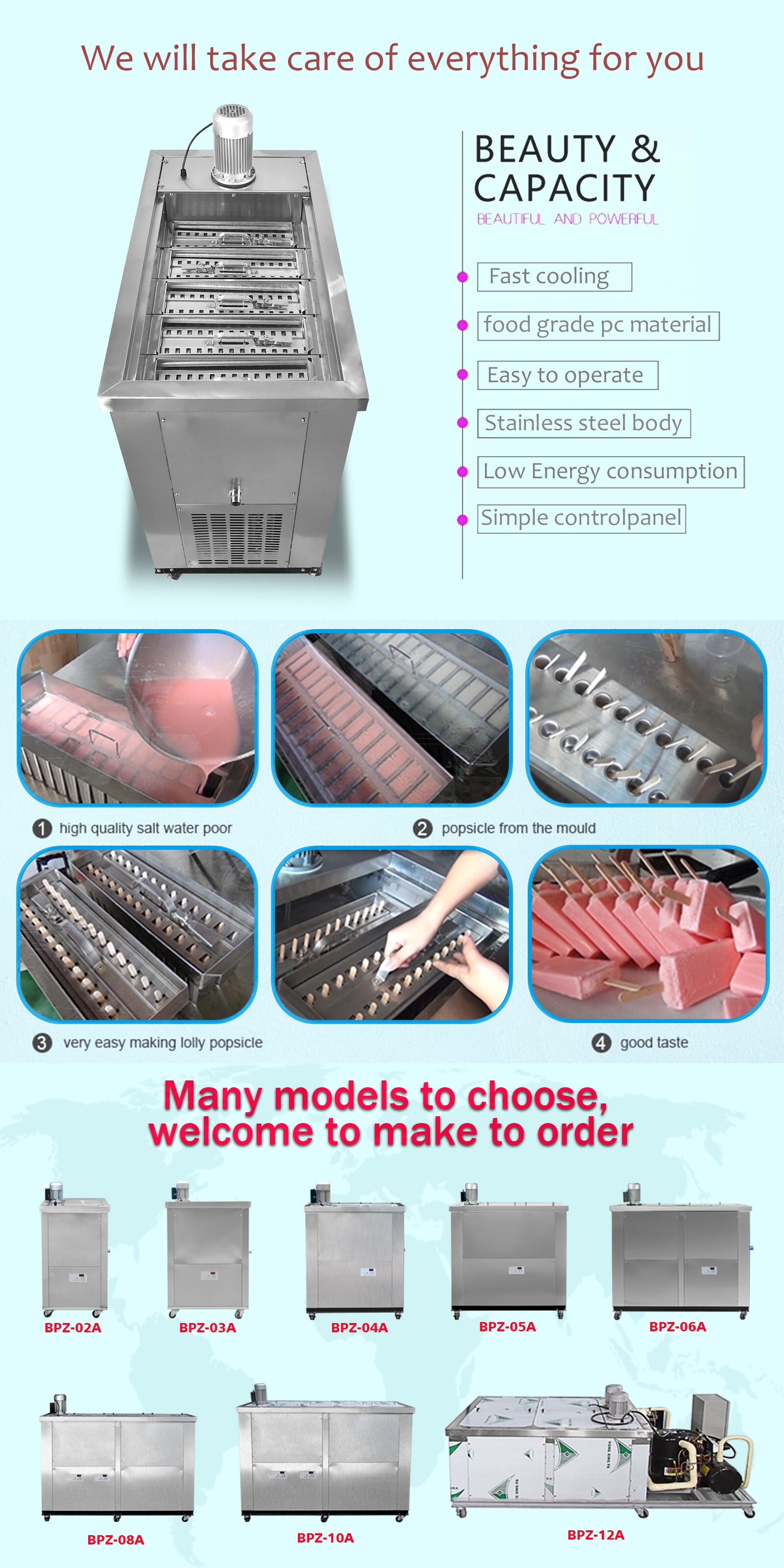 6 slim mold set ice popsicle machine,ice lollipop machine,ice pop machine