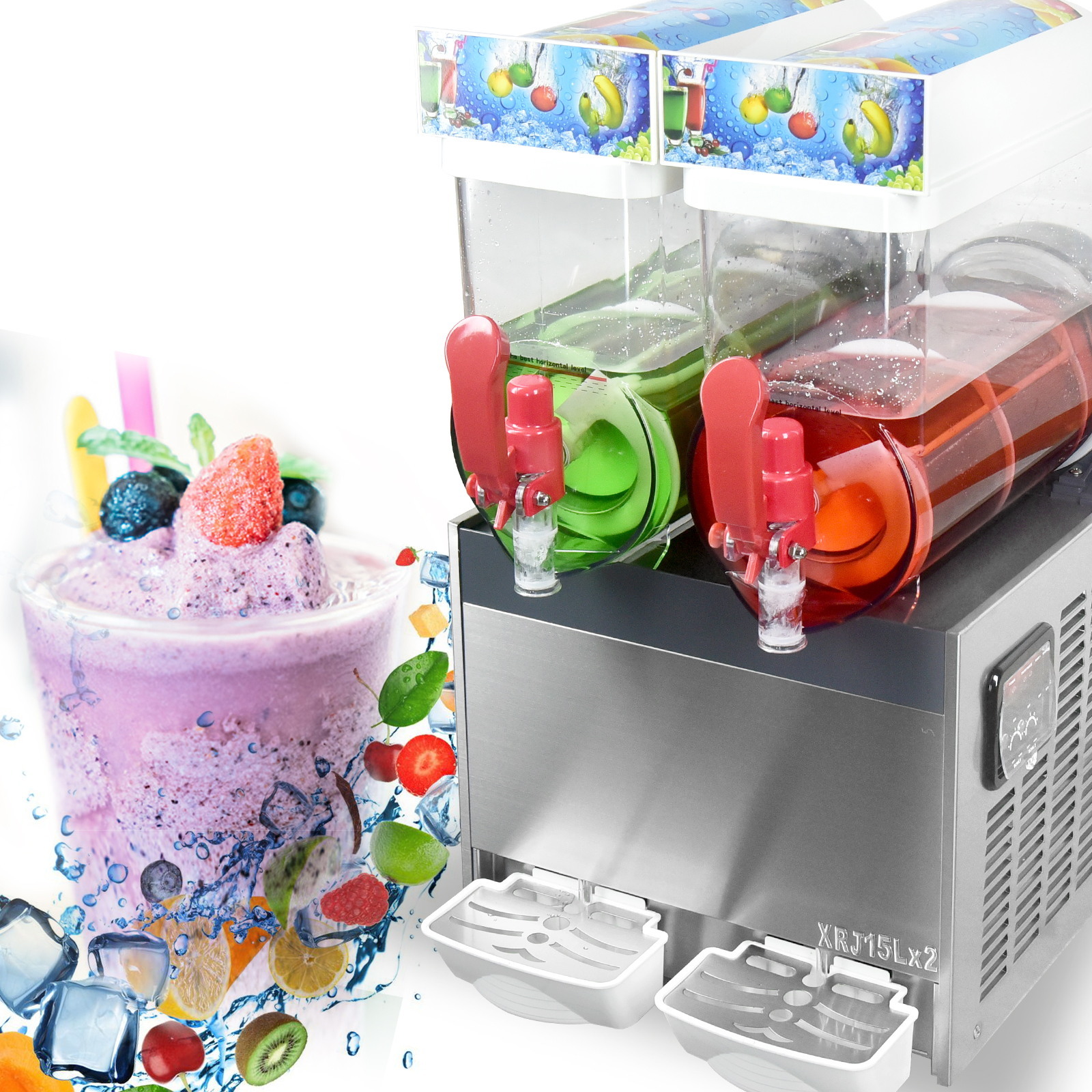 frozen drinks machine 2*15L cooling slush machine slushie machine