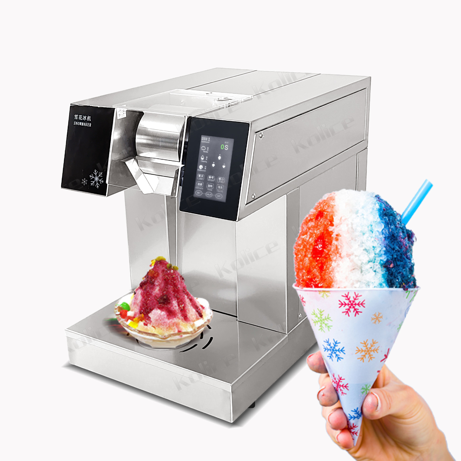 Kolice Commercial Automatic Shaved Ice Machine,Snowflake Ice Maker, Ice ...