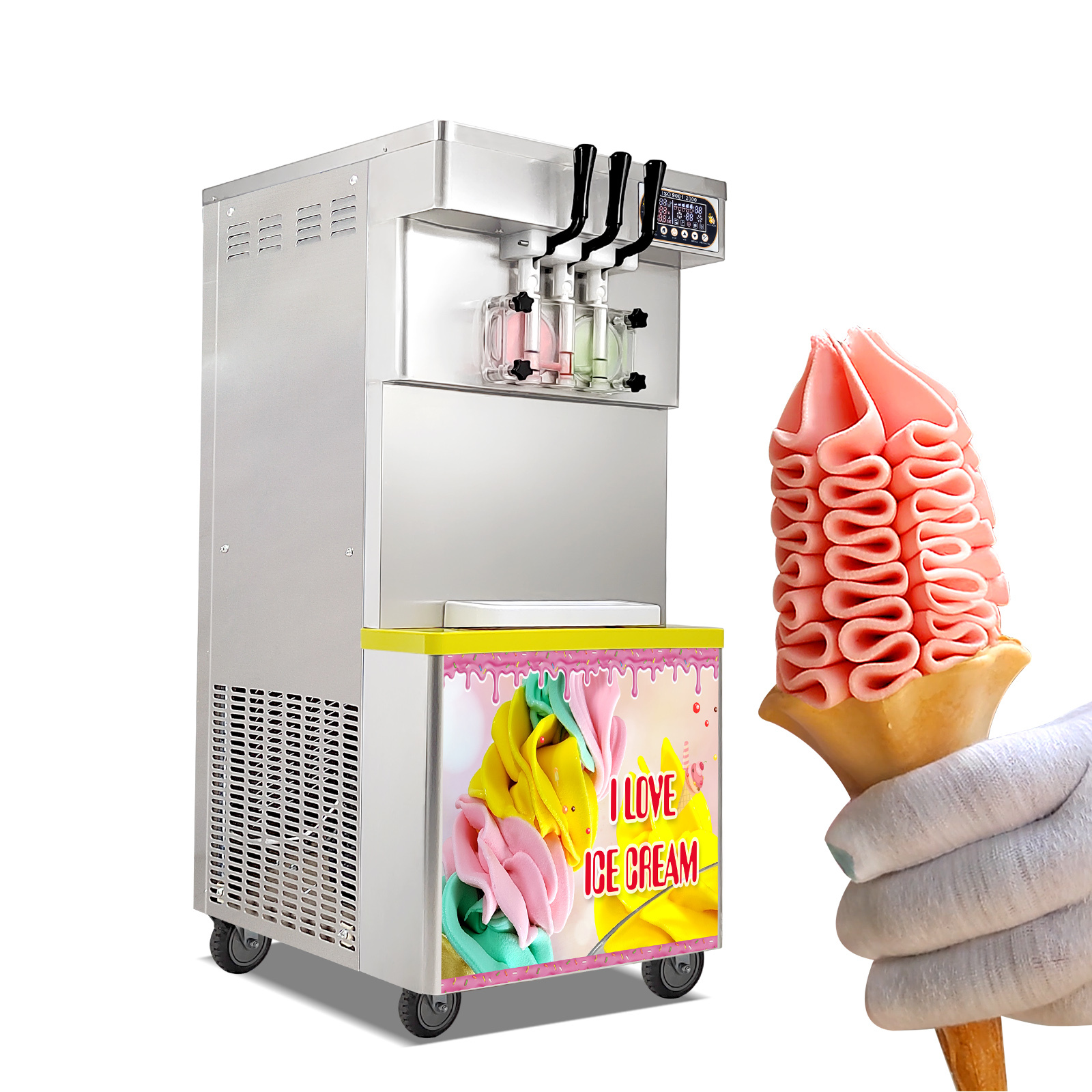 2+1 mixed flavors soft serve ice cream machine yogurt soft ice cream ...