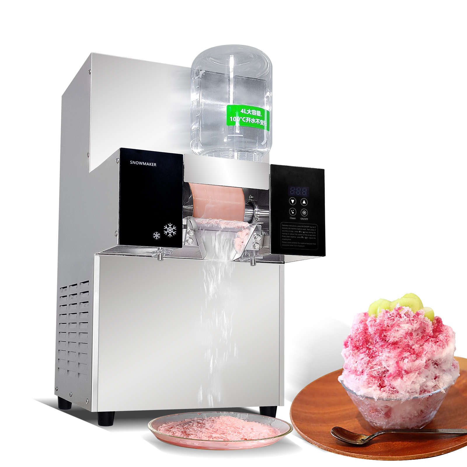 Kolice Automatically Electric Ice Shaving Machine Snow Flake Maker Ice ...