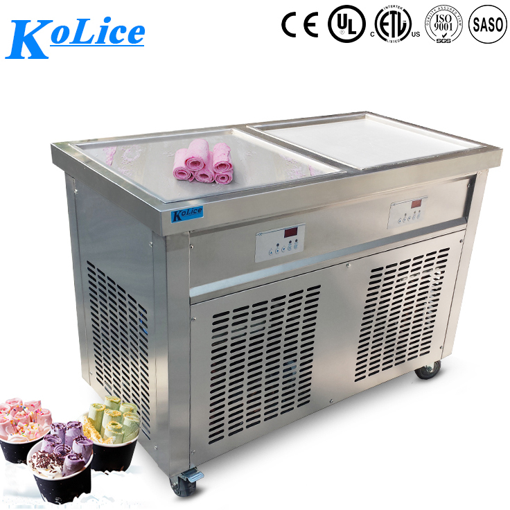 ETL double square 52x52cm pan fry fried roll ice cream roll machine ...