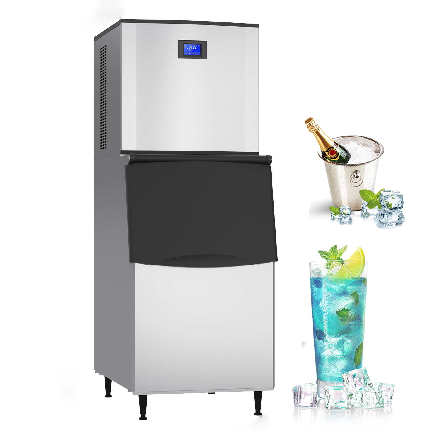 Commercial ice making machine 550 lbs/day ice cube tube making machine ...