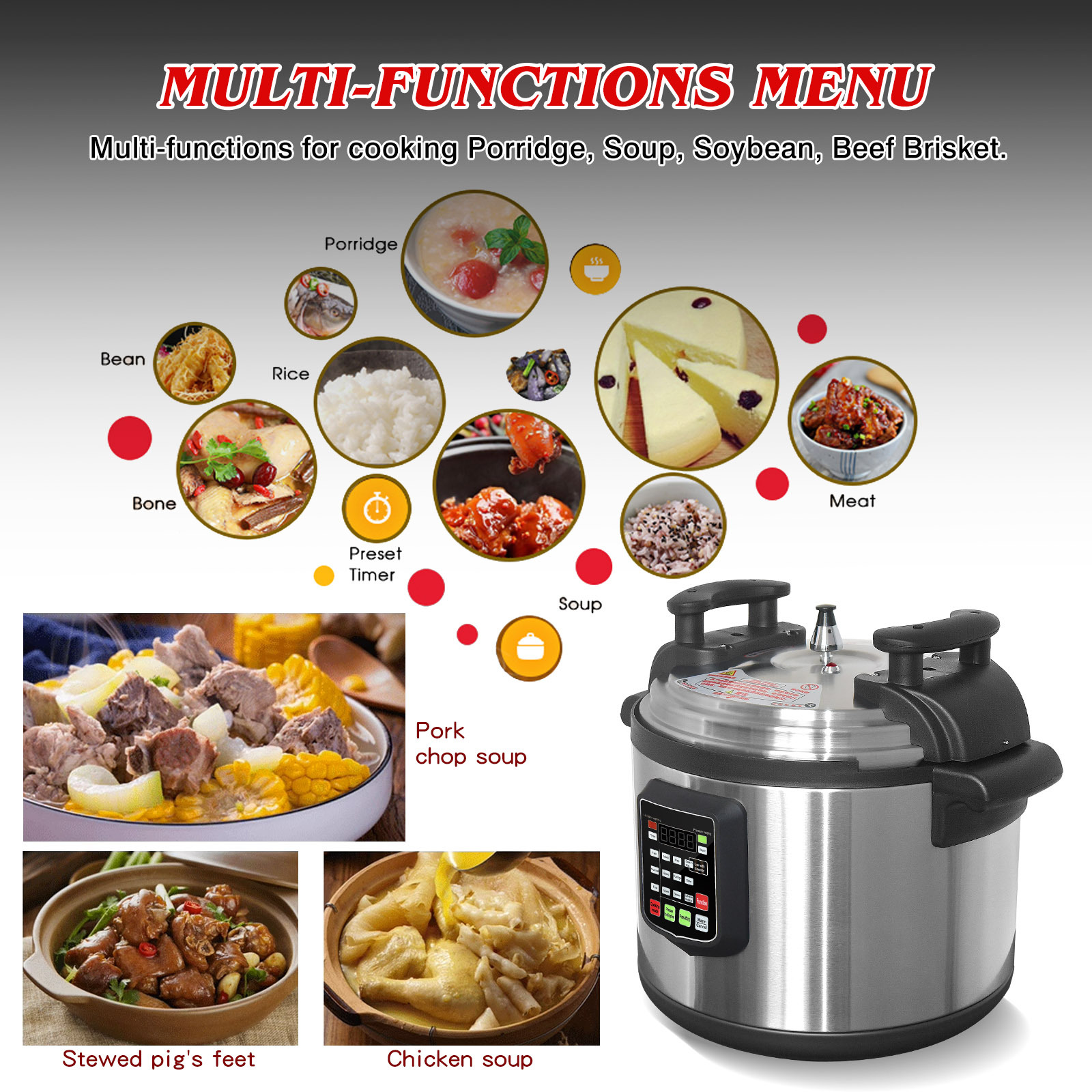 Commercial Multi-Function Pressure Cooker, Multi Cooker Pressure Canner ...