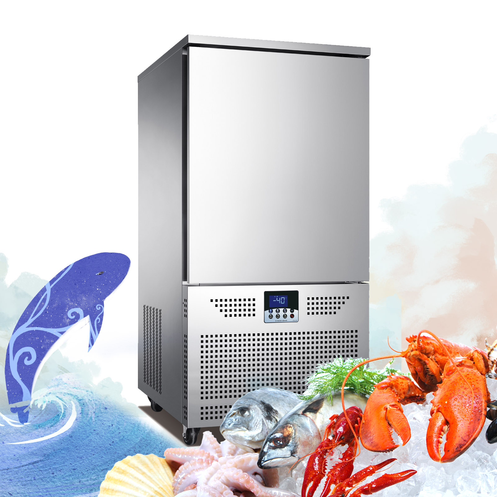 Commercial Heavy Duty 10 Trays Blast Chiller with Trolley Cart, Chest ...