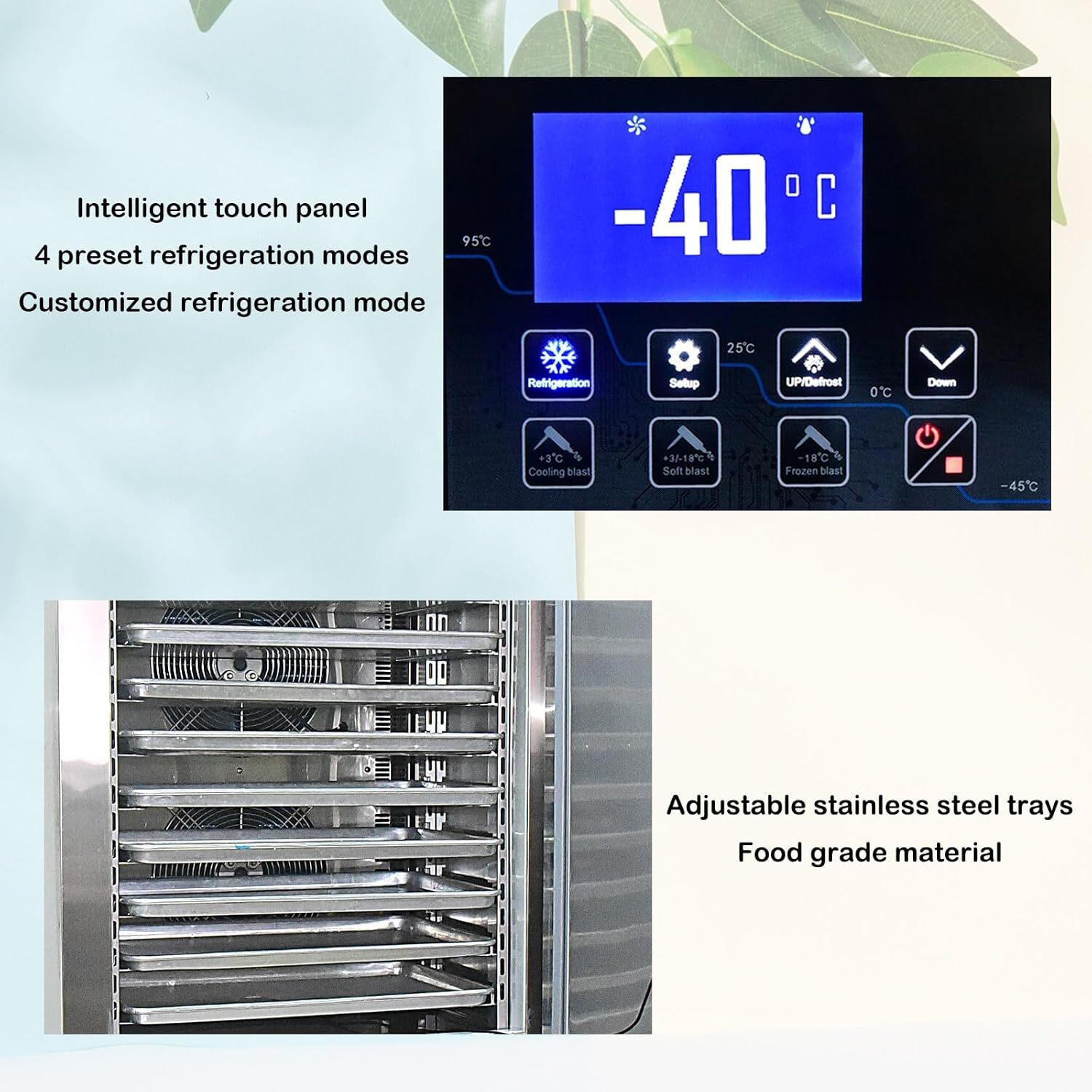 Commercial Heavy Duty 5 Trays Blast Chiller with Trolley Cart, Chest ...