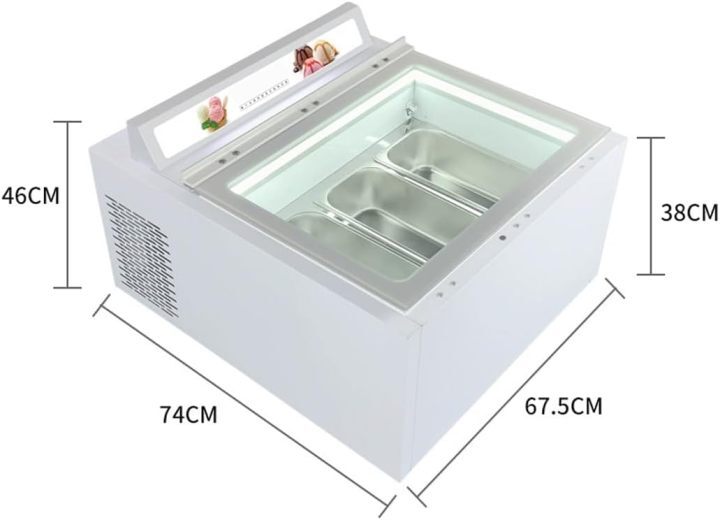 60L Ice Cream Display Showcase Freezer, Tabletop Desktop Countertop Ice ...