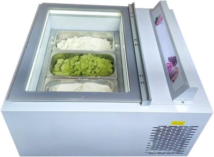 60L Ice Cream Display Showcase Freezer, Tabletop Desktop Countertop Ice ...