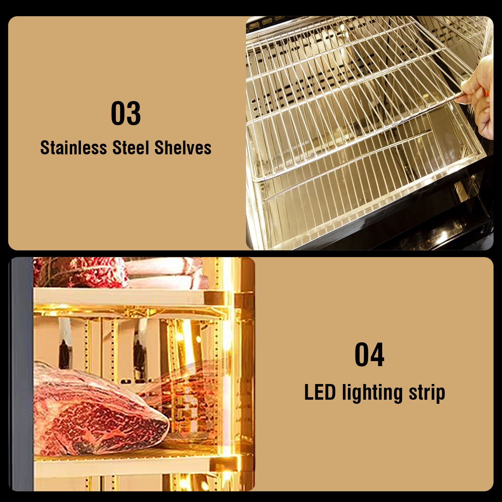 Kolice Commercial Aging Beef Showcase Freezer, Commercial Steak Ager ...