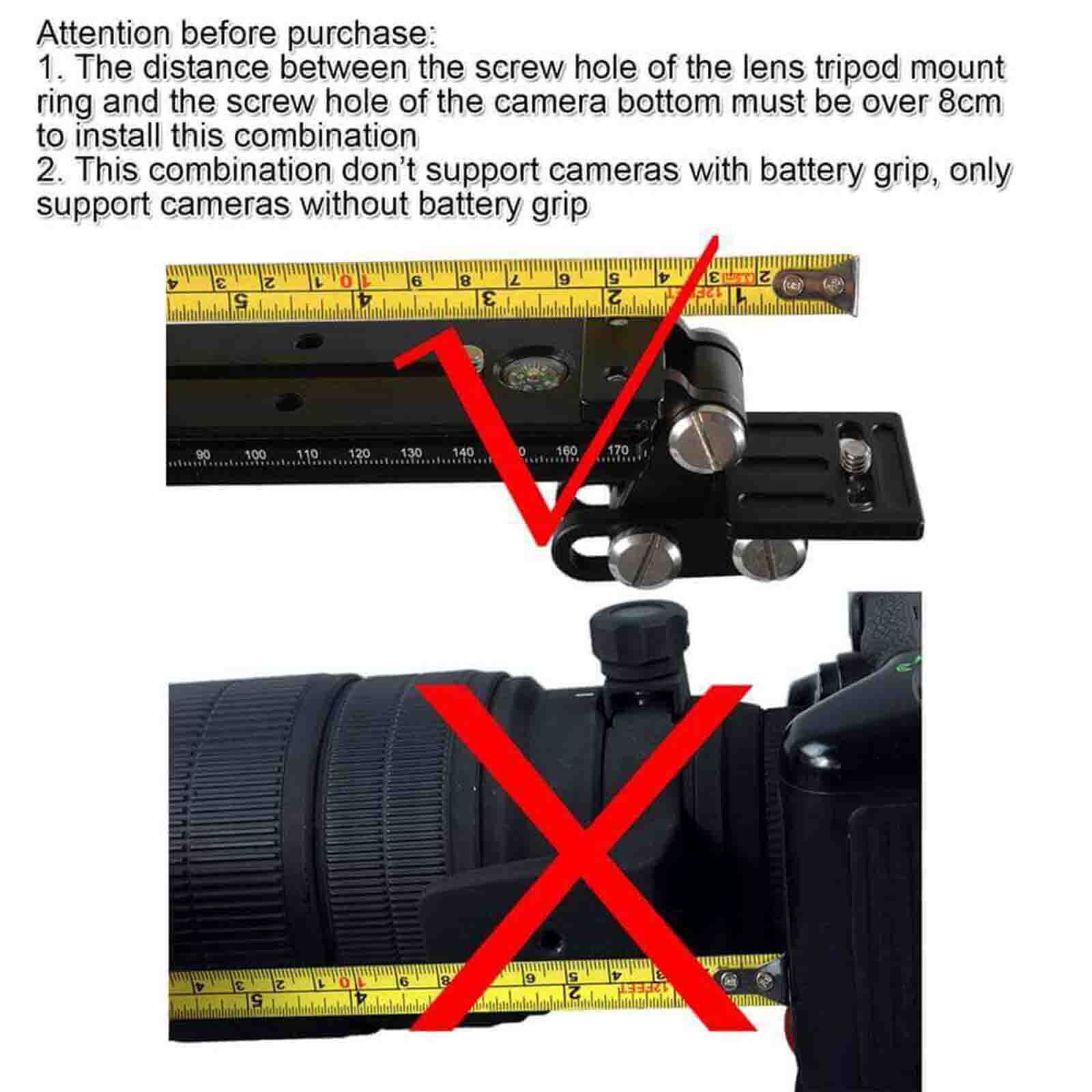 Long-Zoom Lens Bracket Support Quick Release Plate for Tripod Ring