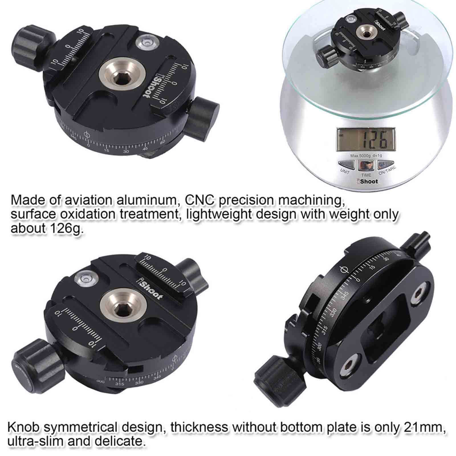 21mm Ultra-Slim Panoramic Panorama Head for Camera Tripod Ballhead