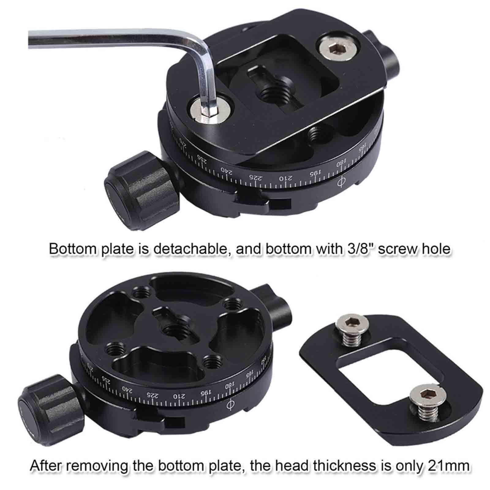 21mm Ultra-Slim Panoramic Panorama Head for Camera Tripod Ballhead