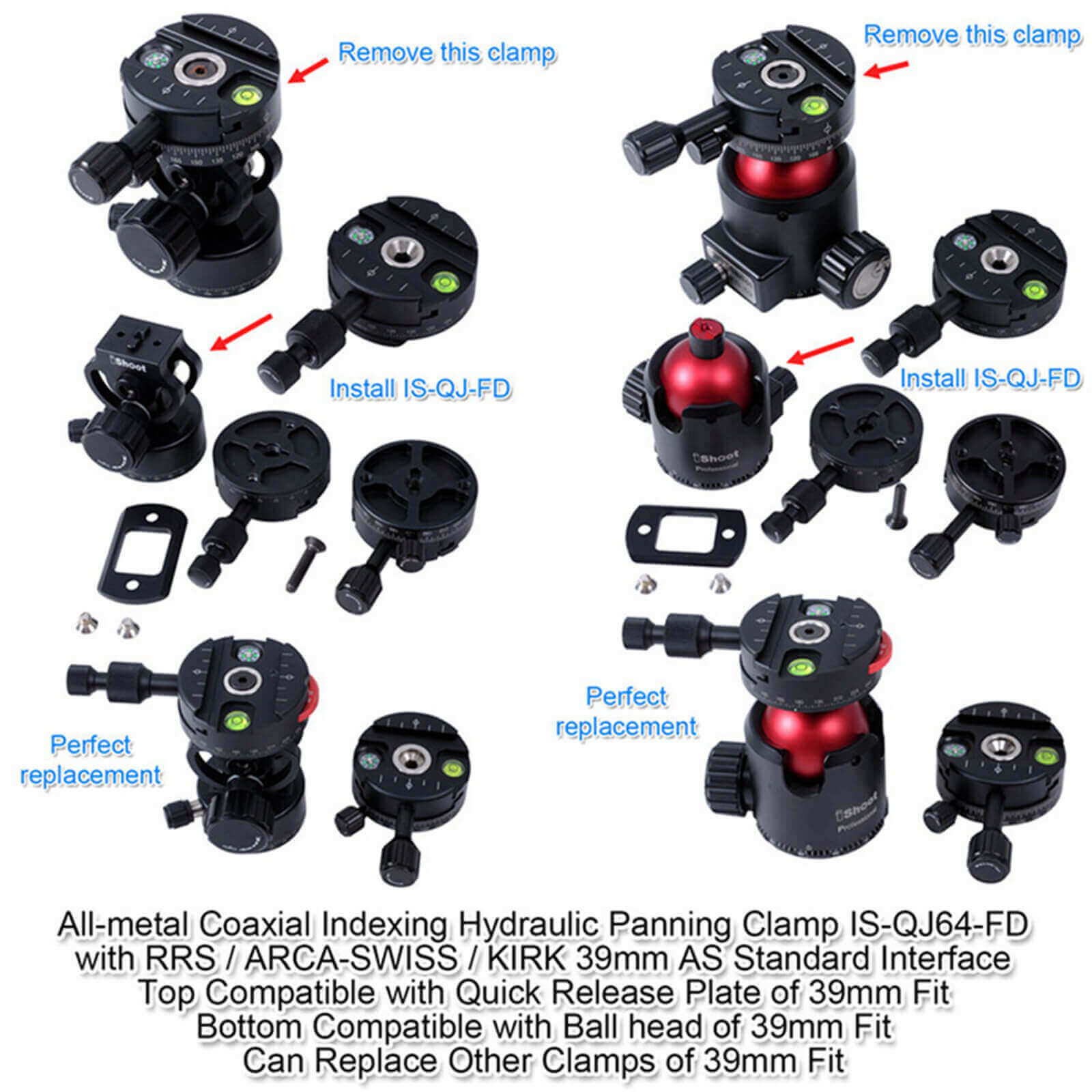 All-metal Coaxial Indexing Hydraulic Rotating Scale Panoramic Head