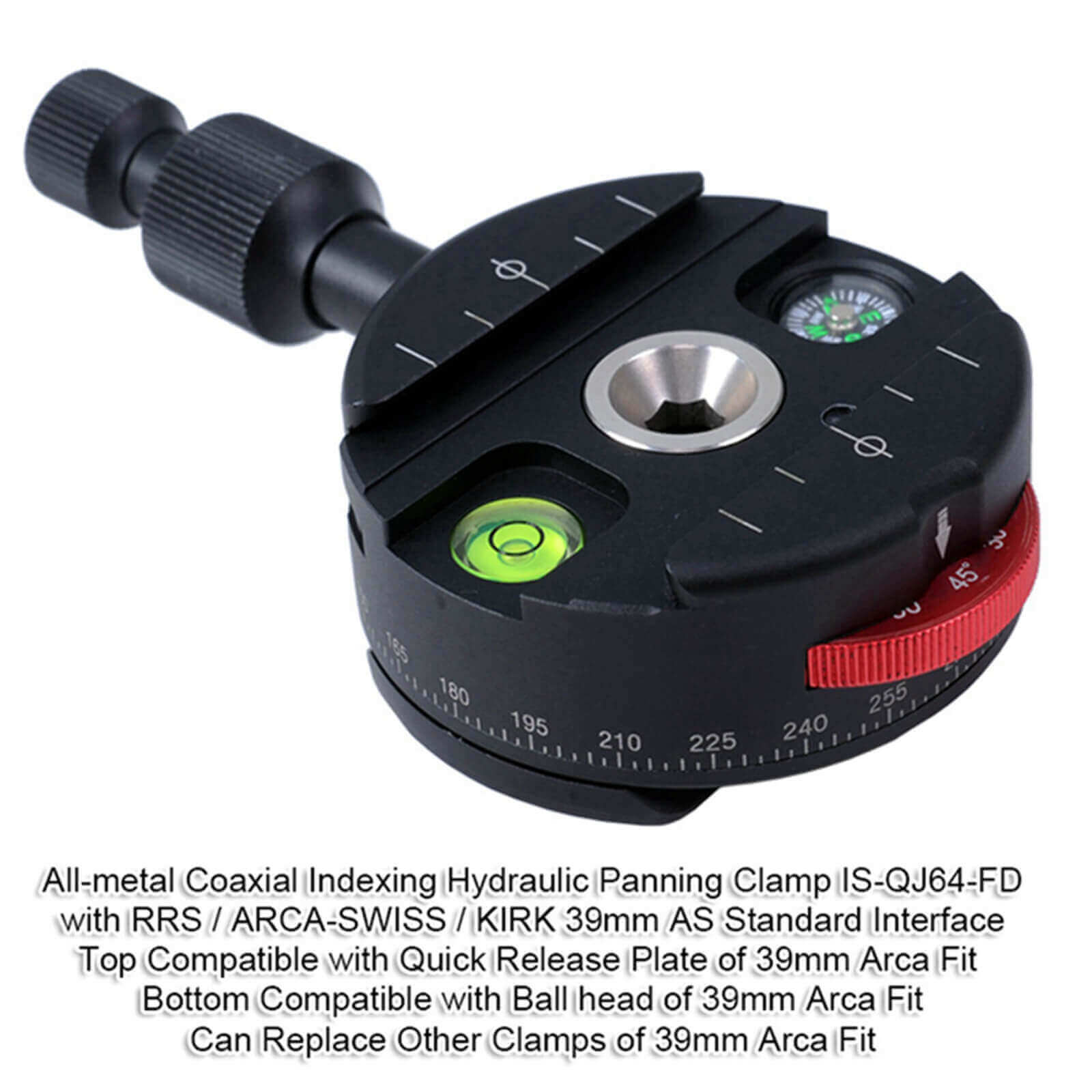 All-metal Coaxial Indexing Hydraulic Rotating Scale Panoramic Head
